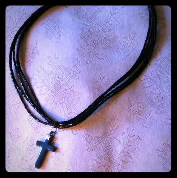 Jewelry | Vintage Hematite Cross Bugle Bead Necklace | Poshmark